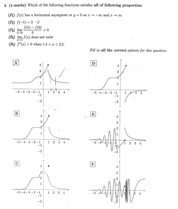 Solved 3. (4 marks) Which of the following functions | Chegg.com