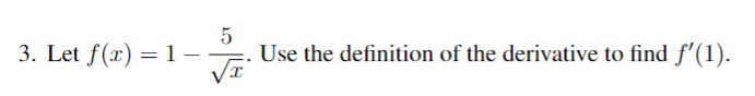 Solved Let f(x)=1-5x2. ﻿Use the definition of the derivative | Chegg.com