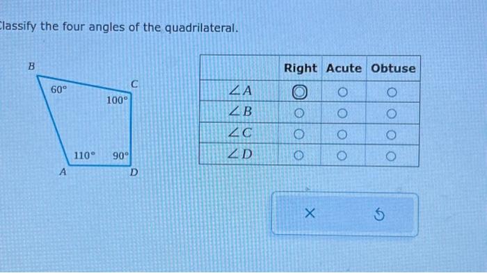 Solved Classify the four angles of the quadrilateral. B 60° | Chegg.com