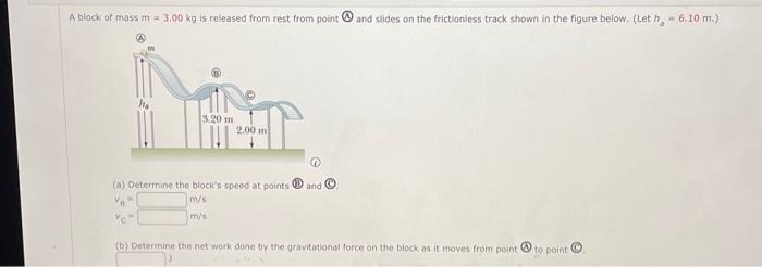Solved block of mass m=3.00 kg is released from rest from | Chegg.com