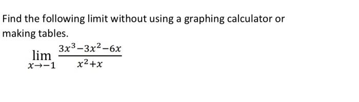 Solved Find the following limit without using a graphing | Chegg.com