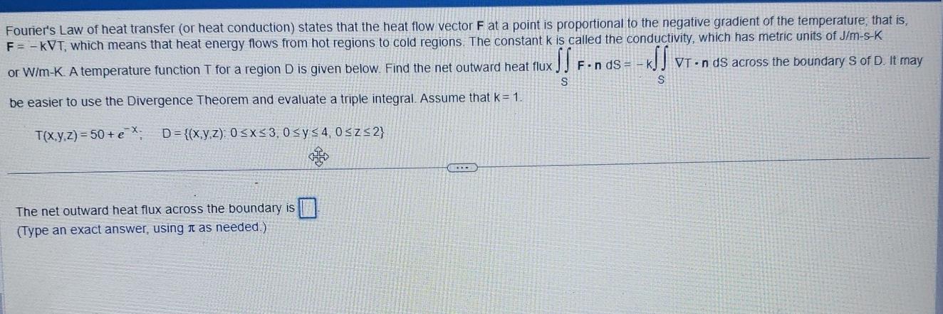 Solved Fourier's Law of heat transfer (or heat conduction) | Chegg.com