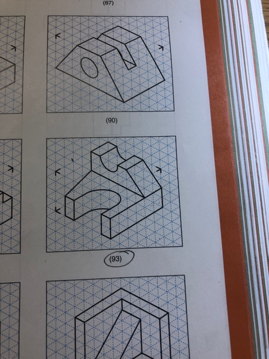 Solved Freehand sketch the three standard orthographic views | Chegg.com