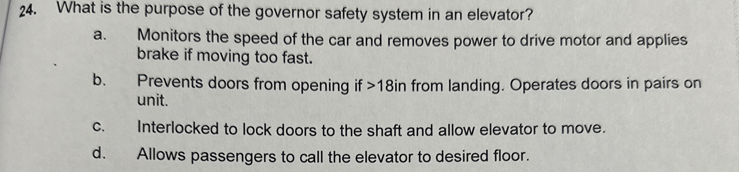 Solved by an EXPERT What is the purpose of the governor safety system ...