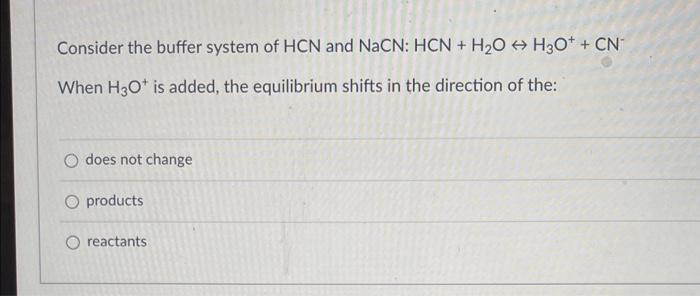 Solved Consider the buffer system of HCN and | Chegg.com