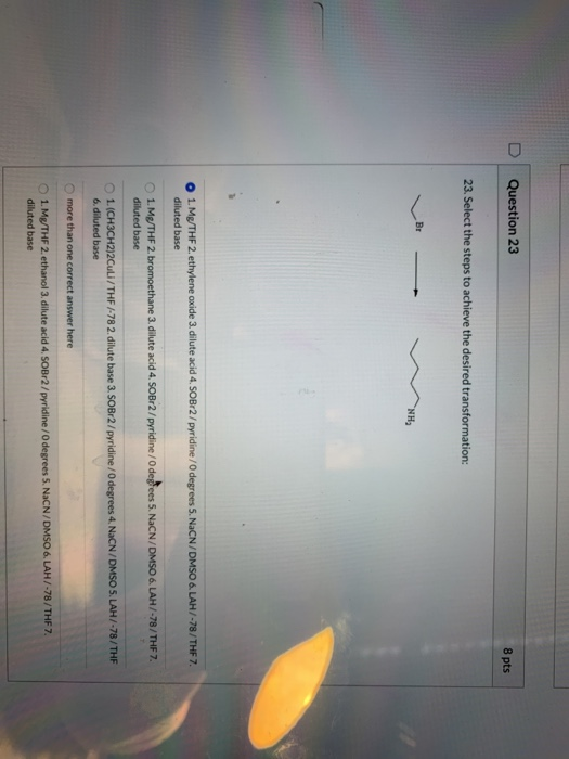 Solved Question 23 8 pts 23. Select the steps to achieve the | Chegg.com