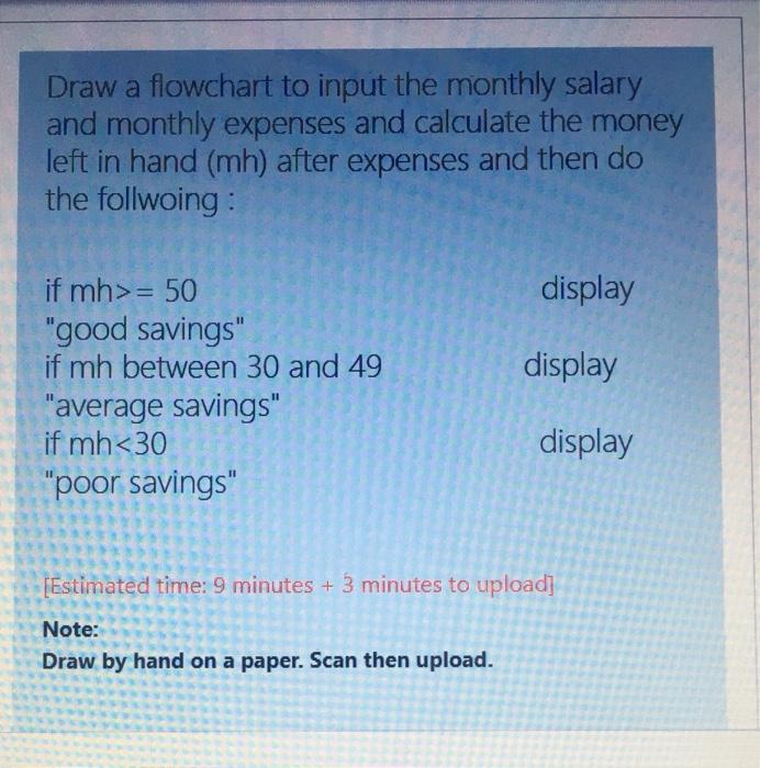 Solved Draw a flowchart to input the monthly salary and | Chegg.com