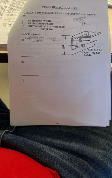 PRESSURE CALCULATIONSCALCULATE THE FORCE NECESSARY TO | Chegg.com