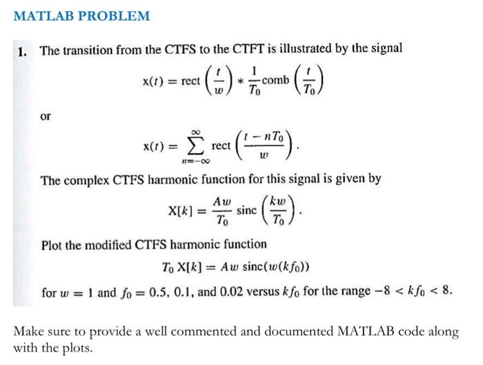 Solved The transition from the CTFS to the CTFT is | Chegg.com