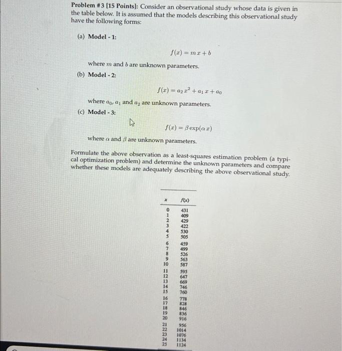 Solved Problem \#3 [15 Points]: Consider an observational | Chegg.com