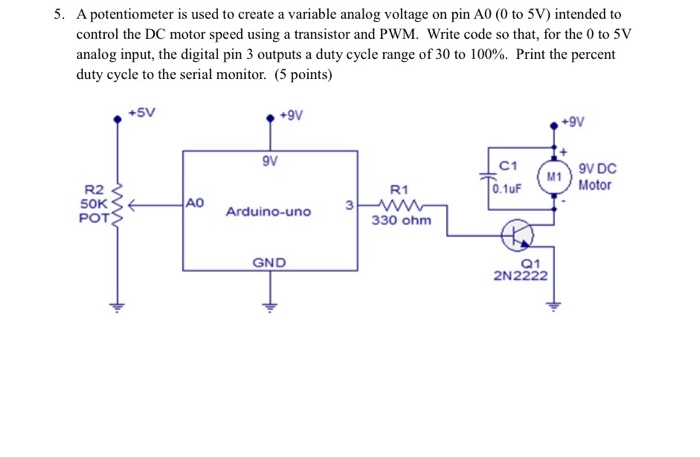 Solved 5. A potentiometer is used to create a variable | Chegg.com