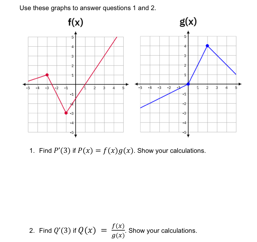 Solved Use these graphs to answer questions 1 ﻿and 2 .Find | Chegg.com