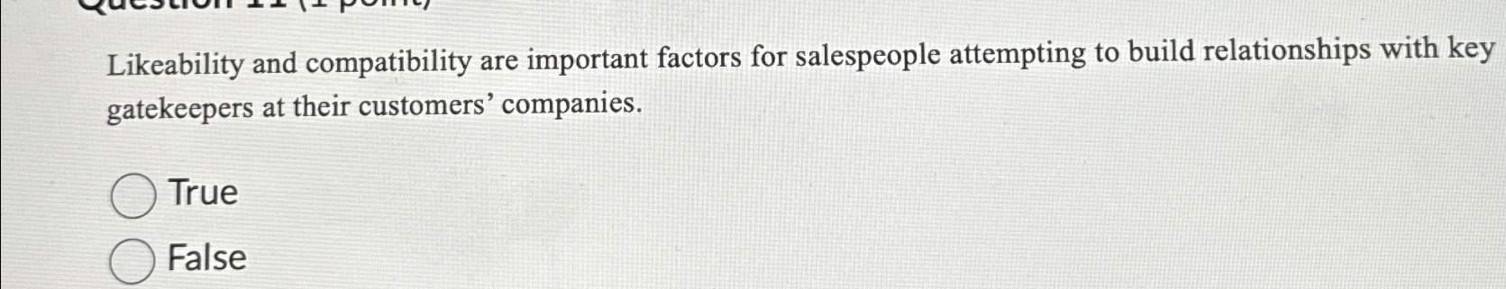 Solved Likeability and compatibility are important factors | Chegg.com