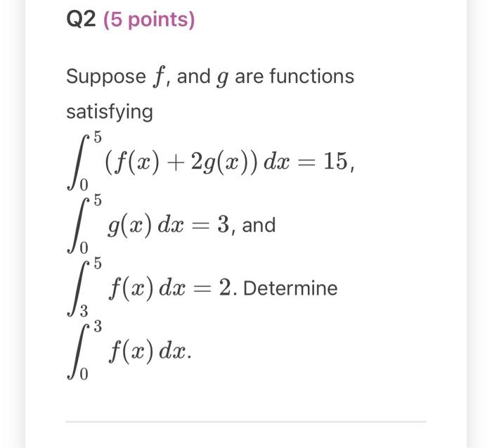 Solved Suppose f, and g are functions satisfying | Chegg.com