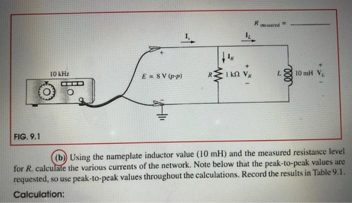 (b) Using the nameplate inductor value (10mH) and the | Chegg.com