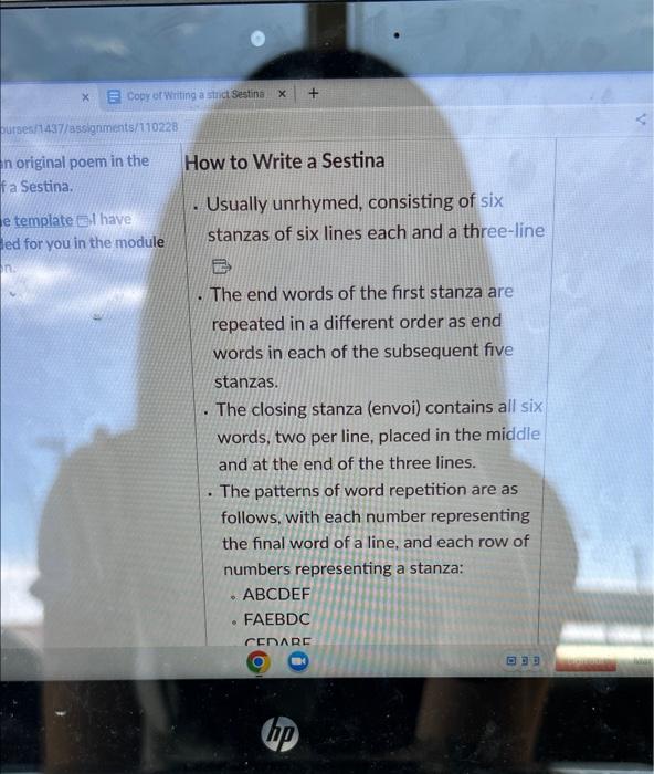 How to Write a Sestina fa Sestina. - Usually | Chegg.com