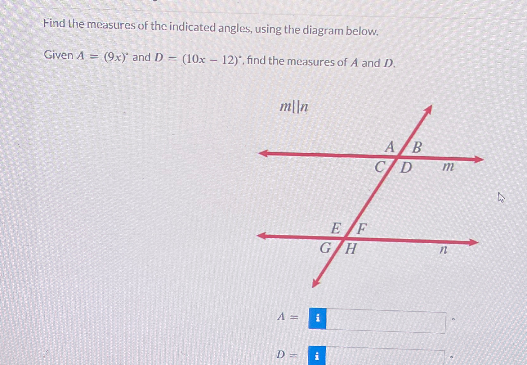Solved Find The Measures Of The Indicated Angles Using The Chegg