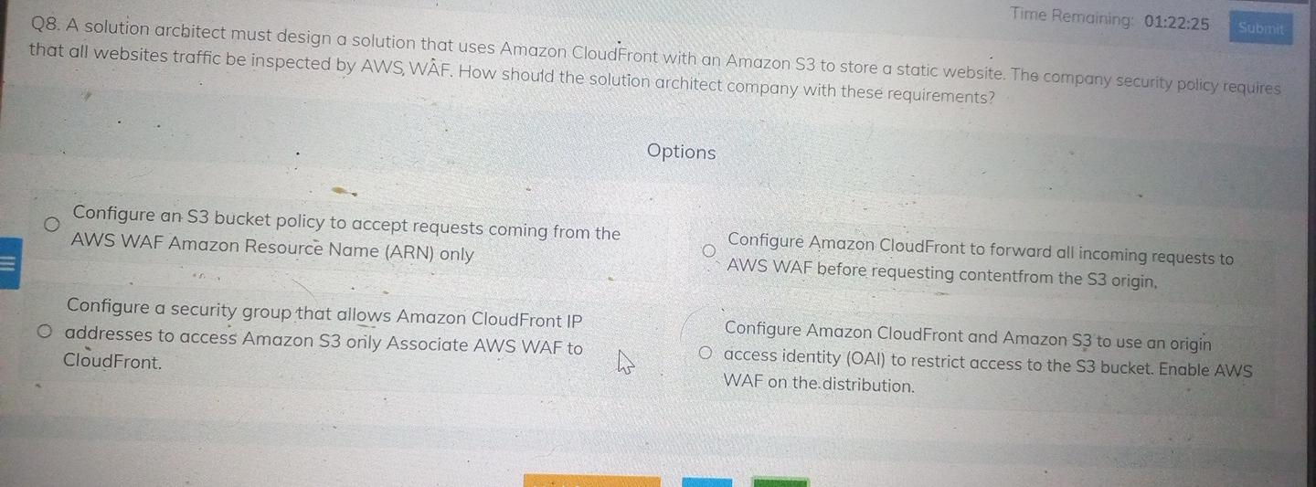 Solved OptionsConfigure an S3 ﻿bucket policy to accept | Chegg.com
