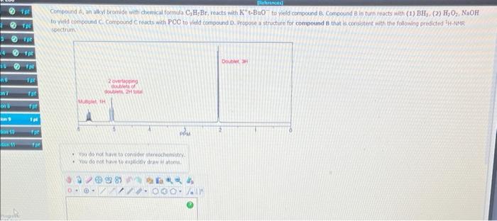 Solved A compound with the formula C8H15 has the following | Chegg.com