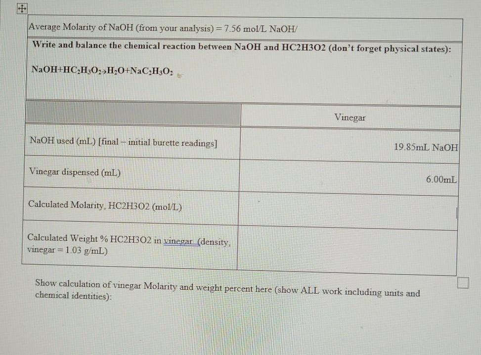 Solved Molarity of standard H2SO4 solution (from the lab | Chegg.com