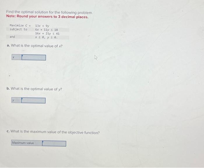 Solved Find the optimal solution for the following problem. | Chegg.com
