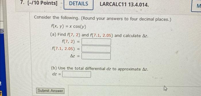 Solved Consider the following. (Round your answers to four | Chegg.com