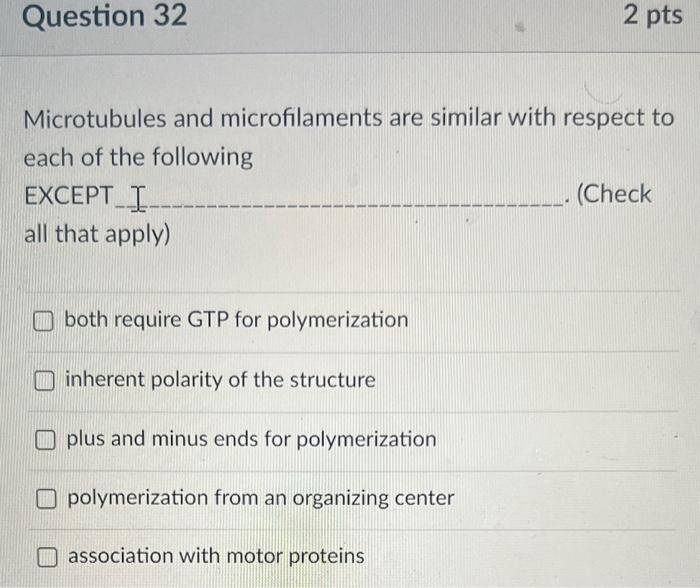 Solved Microtubules and microfilaments are similar with | Chegg.com