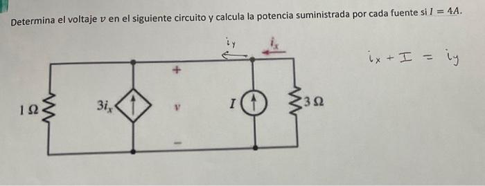 Solved Determina el voltaje v en el siguiente circuito y | Chegg.com