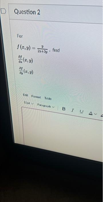 Solved f(x,y)=2x+3yy ∂x∂f(x,y) ∂y∂f(x,y) | Chegg.com
