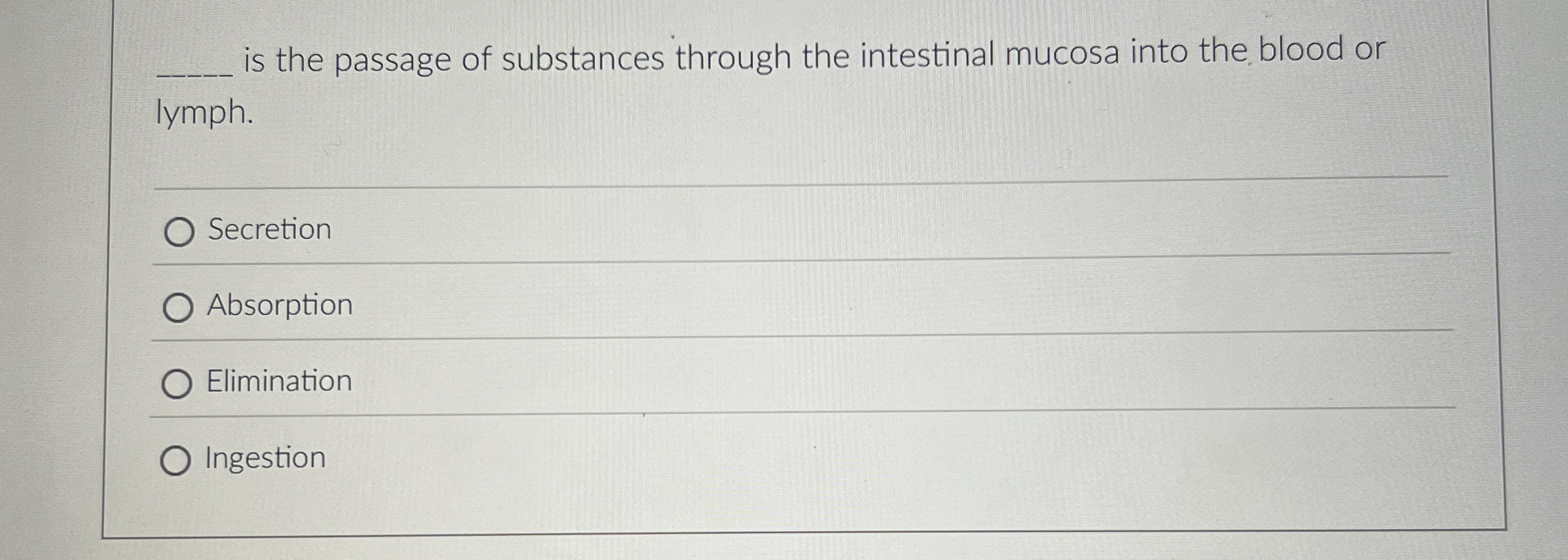 Solved q, ﻿is the passage of substances through the | Chegg.com