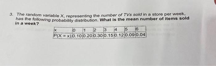 Solved The random variable X, representing the number of TVs | Chegg.com