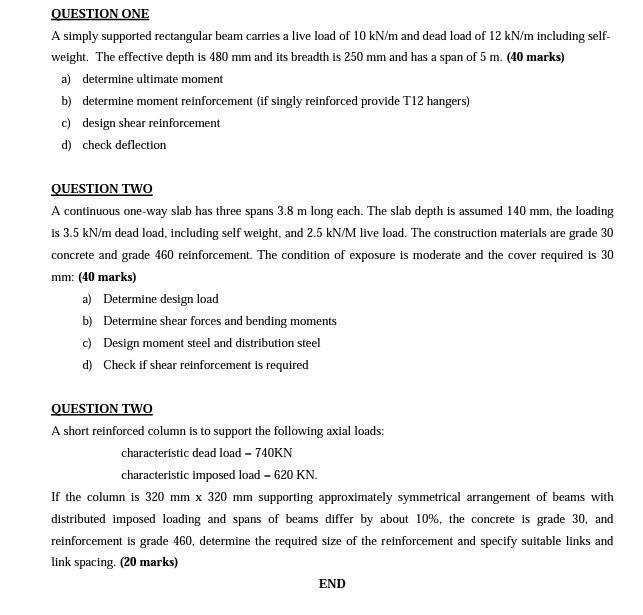 Solved QUESTION ONE A simply supported rectangular beam | Chegg.com
