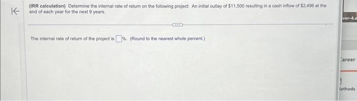 Solved (IRR calculation) Determine the internal rate of | Chegg.com
