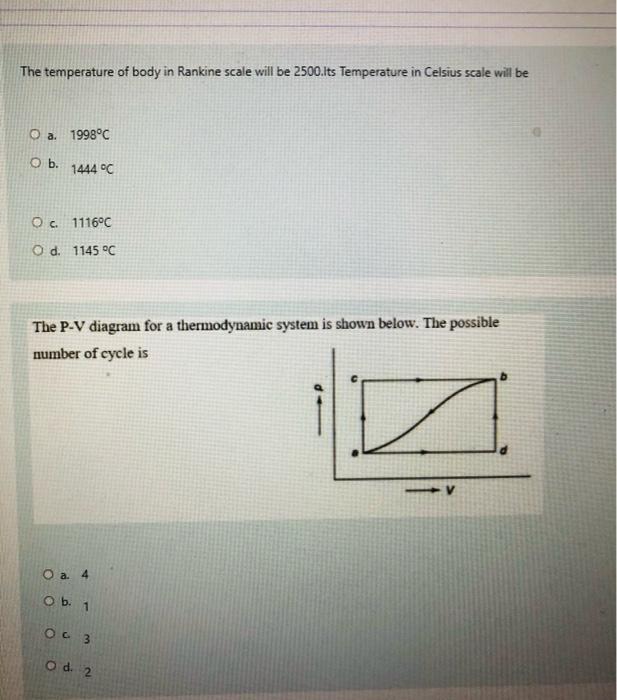 Solved The temperature of body in Rankine scale will be | Chegg.com