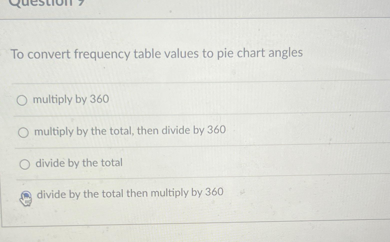 Solved To convert frequency table values to pie chart | Chegg.com