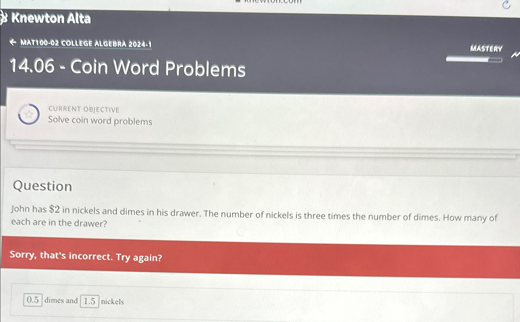 Solved Knewton AltaMAT100-02 ﻿COLLEGE ALGEBRA | Chegg.com