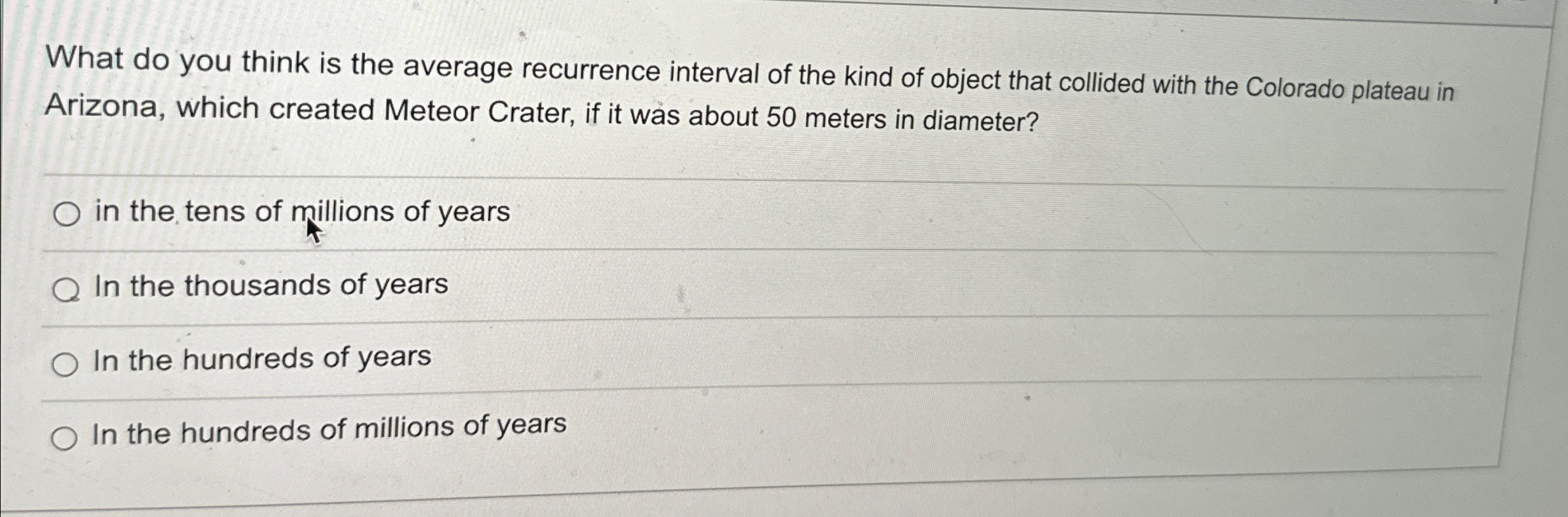 Solved What do you think is the average recurrence interval | Chegg.com