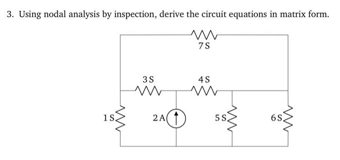 Solved 3. Using nodal analysis by inspection, derive the | Chegg.com