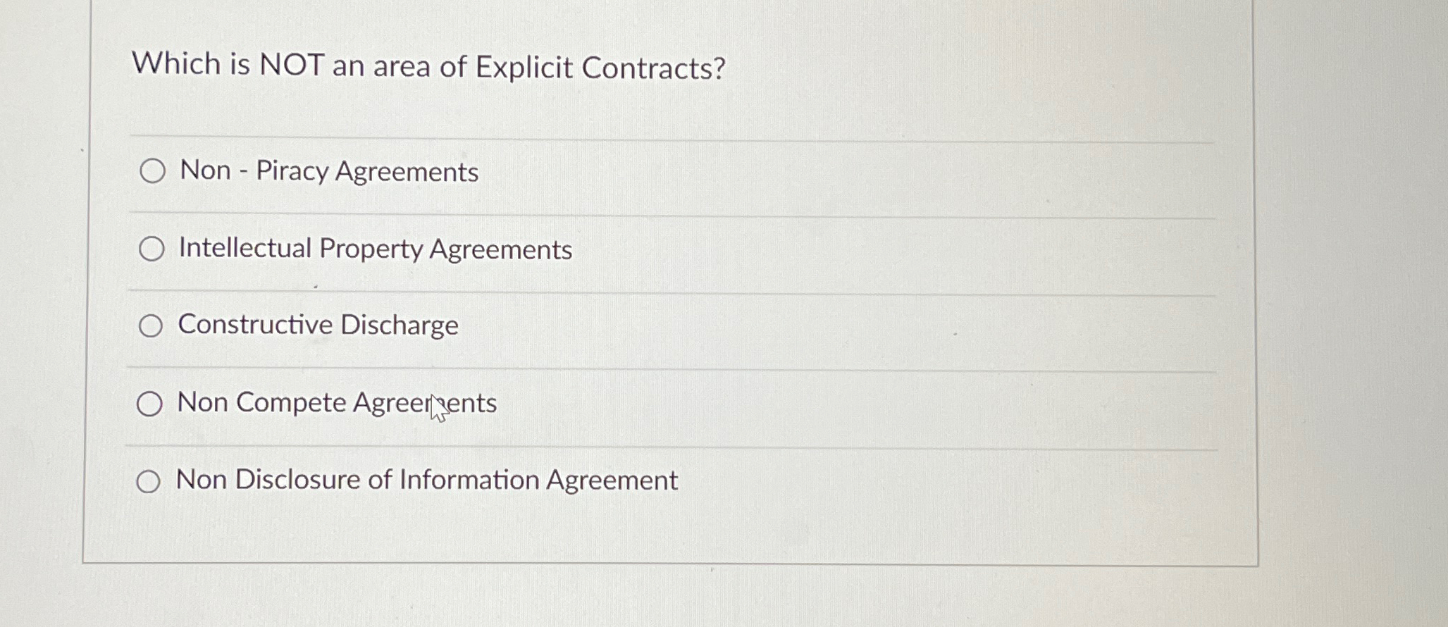 Solved Which is NOT an area of Explicit Contracts?Non - | Chegg.com