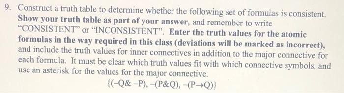 Solved 9. Construct a truth table to determine whether the | Chegg.com