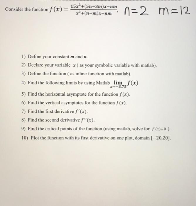 Solved sider the function | Chegg.com