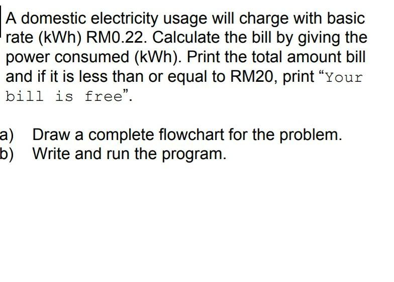 Solved A domestic electricity usage will charge with basic | Chegg.com