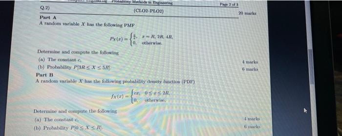 Solved VERS Pace 2 of 3 20 marks Probabinty Methods in | Chegg.com