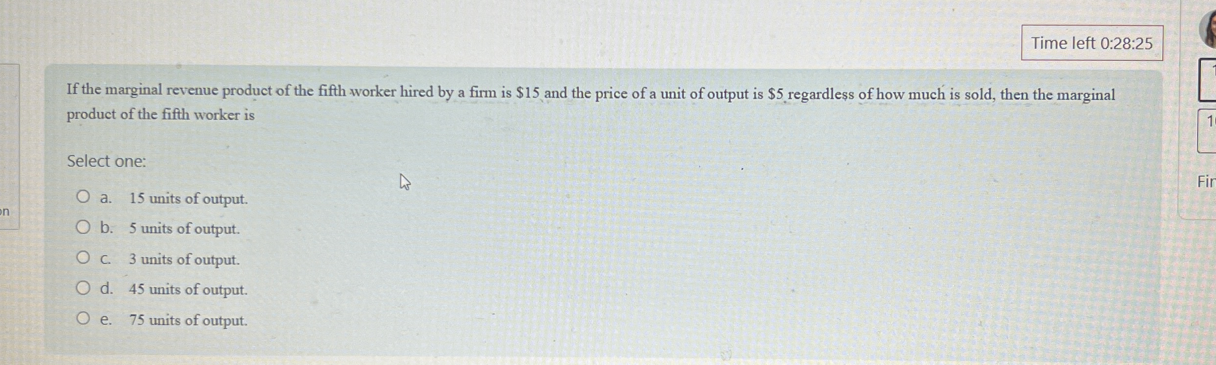 High Quality SOLUTION Time left 0:28:25If the marginal revenue product of | Chegg.com