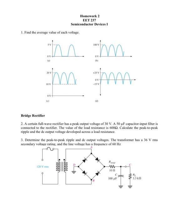Solved Homework 2 EET 237 Semiconductor Devices 1. Find the | Chegg.com