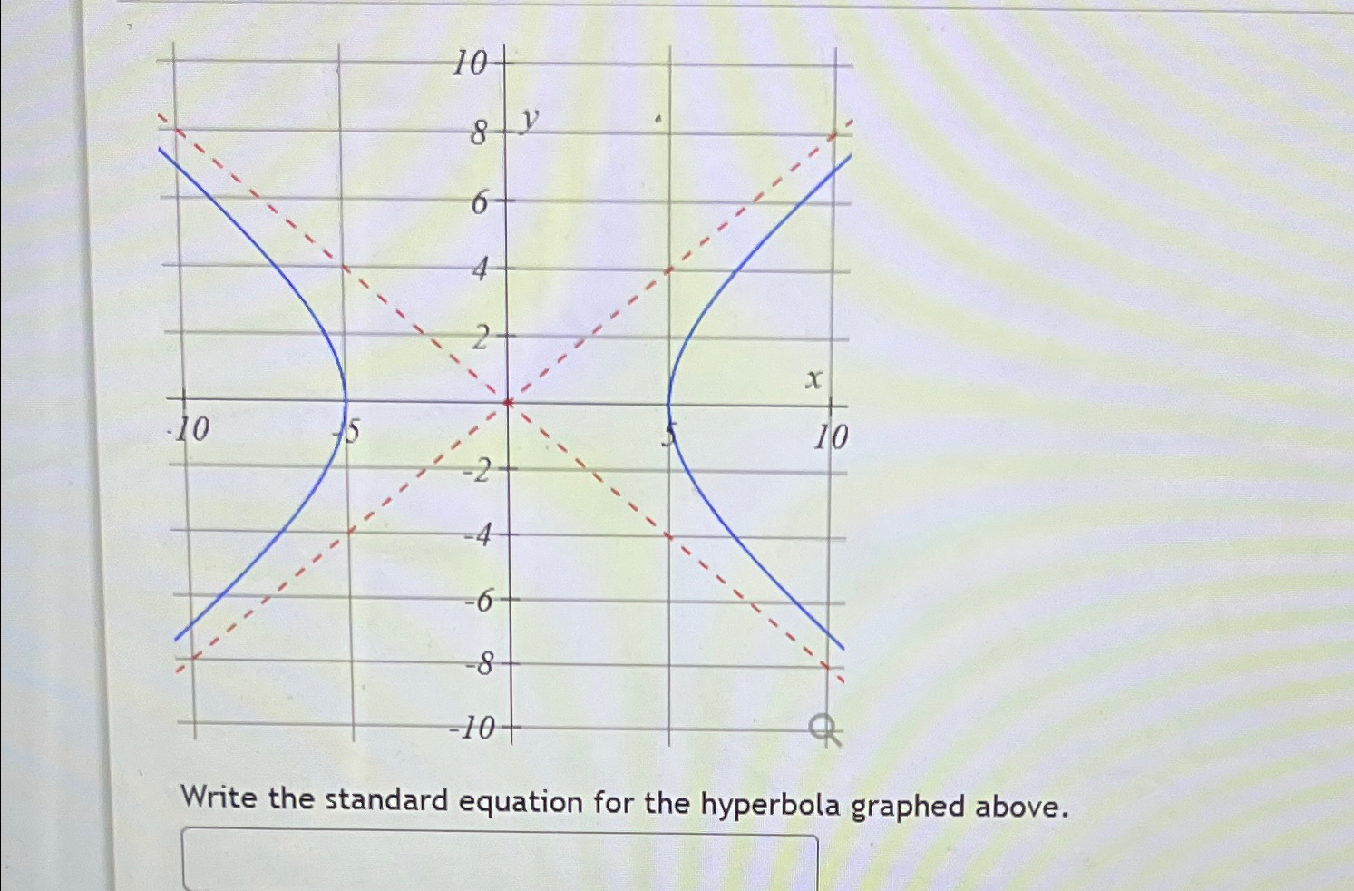 Solved Write the standard equation for the hyperbola graphed | Chegg.com
