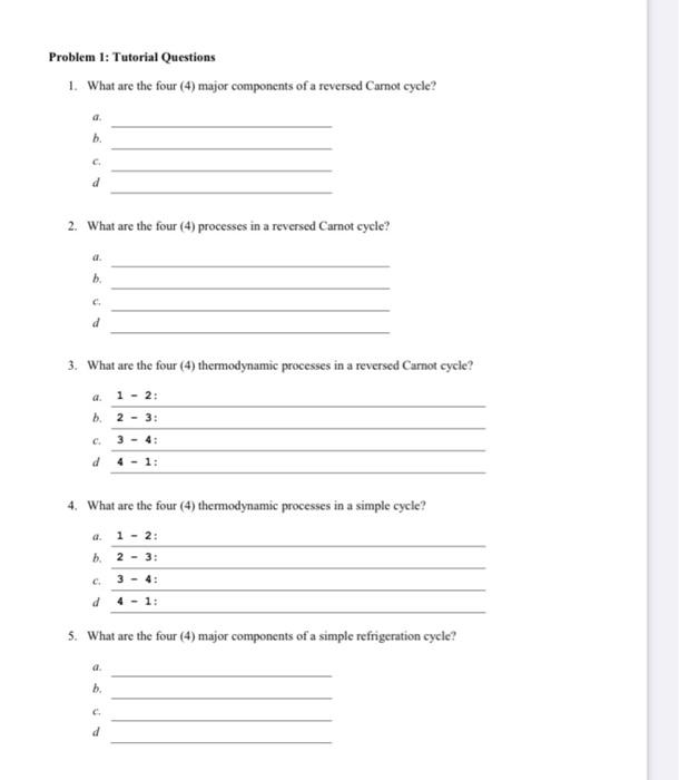 Solved Problem 1: Tutorial Questions 1. What are the four | Chegg.com