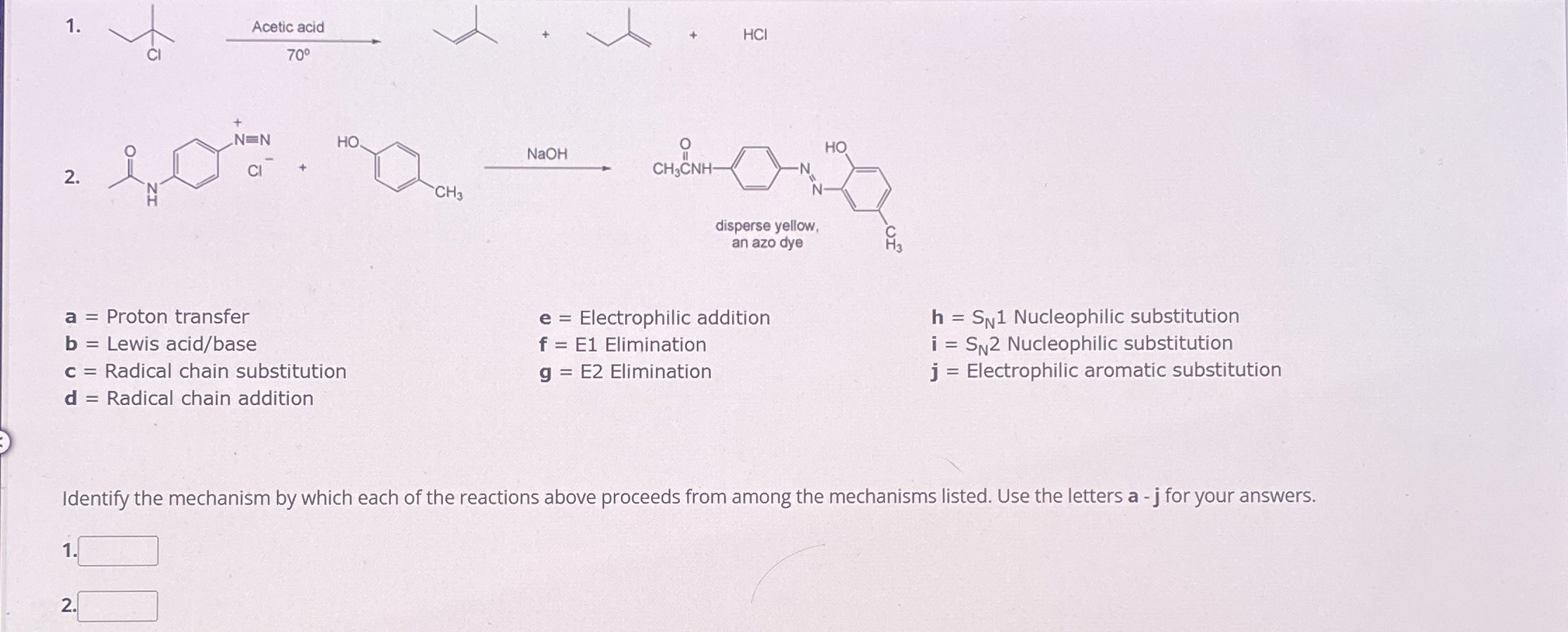 Solved HCla= ﻿Proton transfere= ﻿Electrophilic additionh=SN1 | Chegg.com