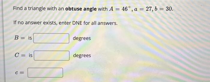 Solved Solve the triangle with a=37mi,b=62mi and c=72mi. | Chegg.com