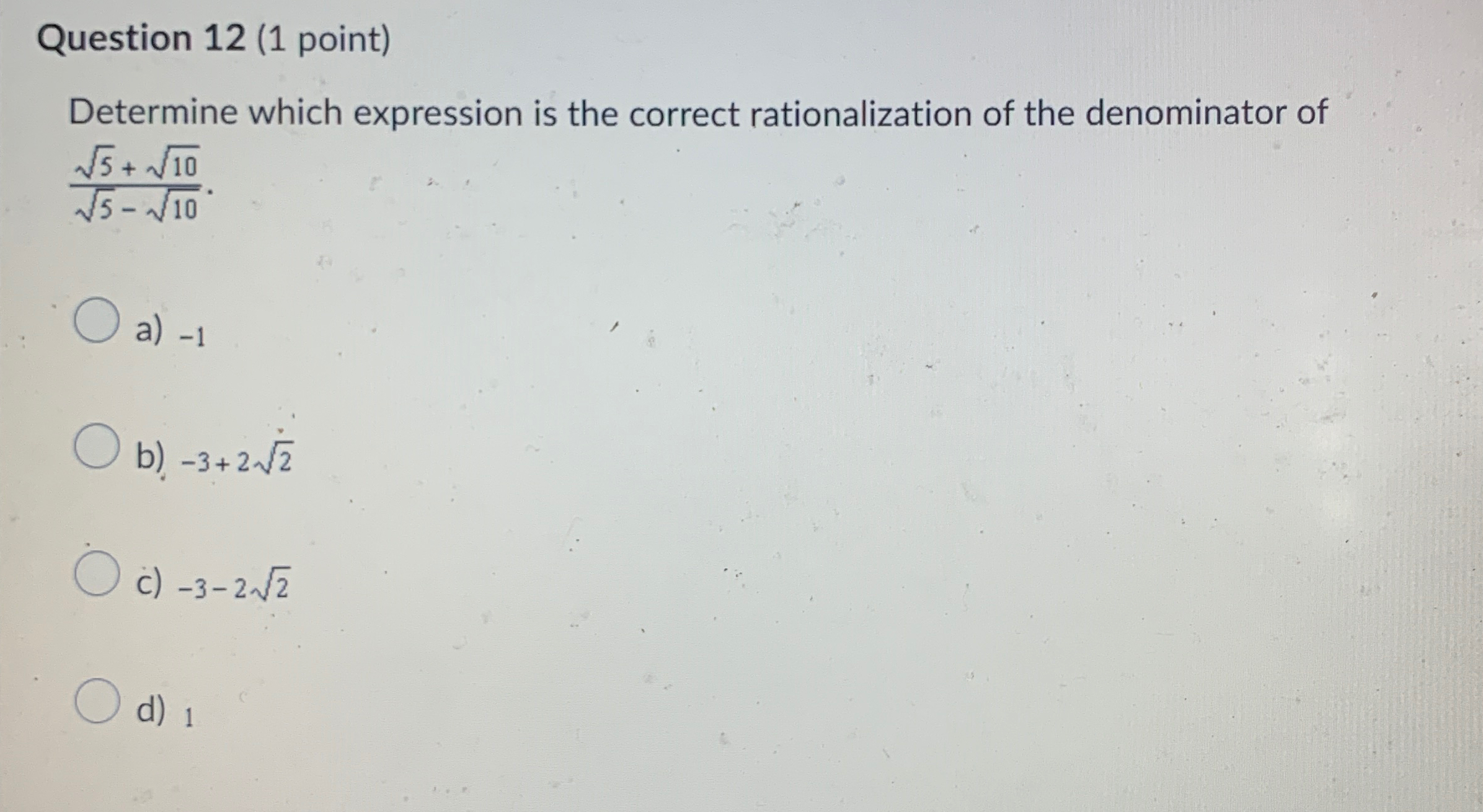 Solved Question 12 (1 ﻿point)Determine which expression is | Chegg.com